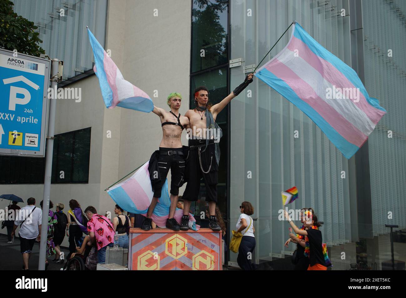 MILAN - Milan gay pride procession, LGBT rainbow procession from Piazza ...