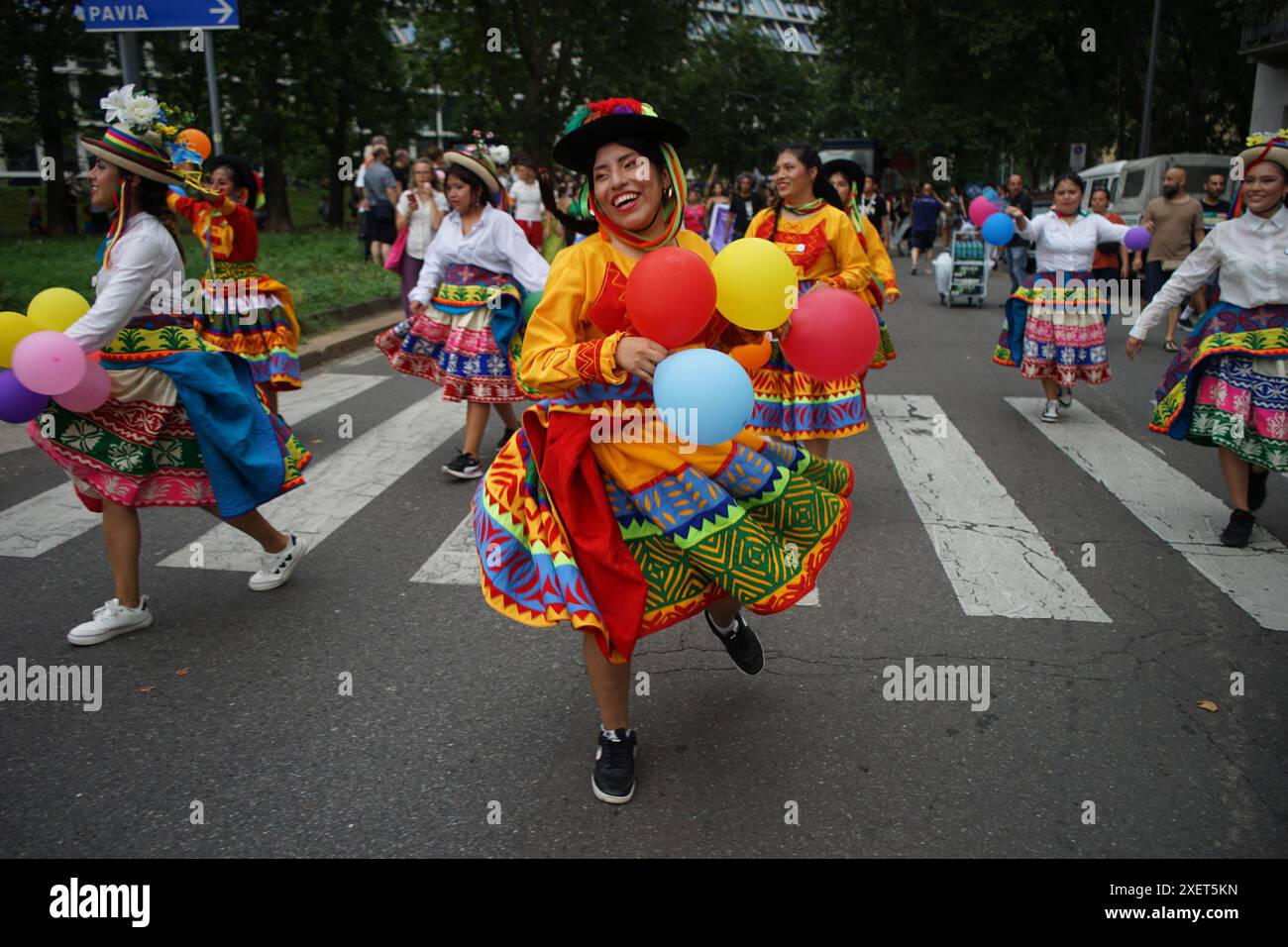 MILAN - Milan gay pride procession, LGBT rainbow procession from Piazza ...