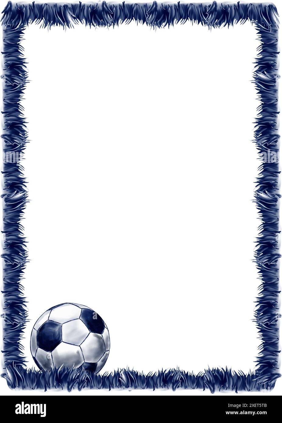 Frame or wreath for registration of diploma. Football field. Monochrome ...