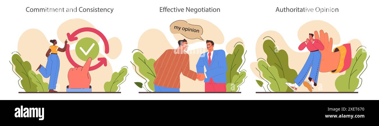 Persuasion set. Soft skill, the ability to convince people. Cognitive influence and ...