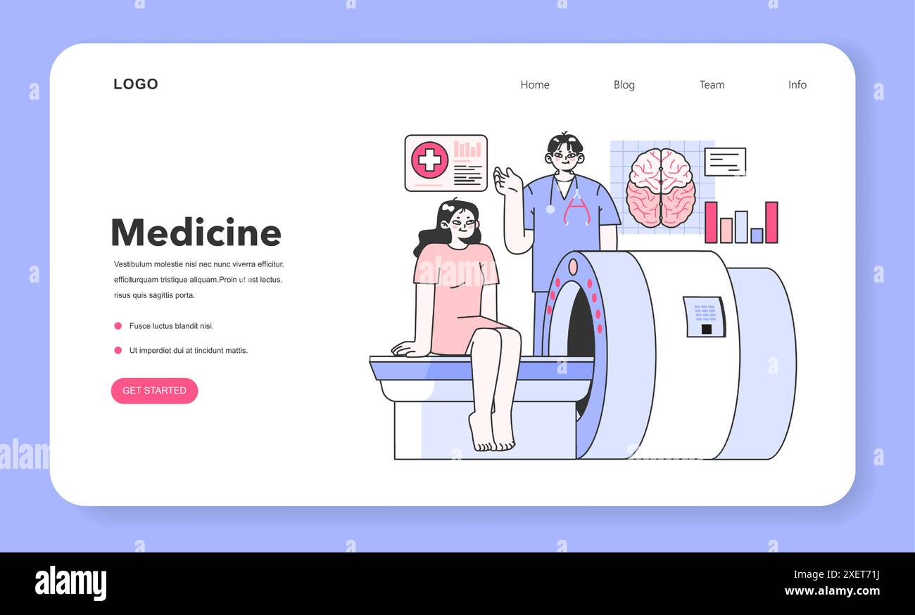 Medical MRI diagnosis and consultation web banner or landing page ...