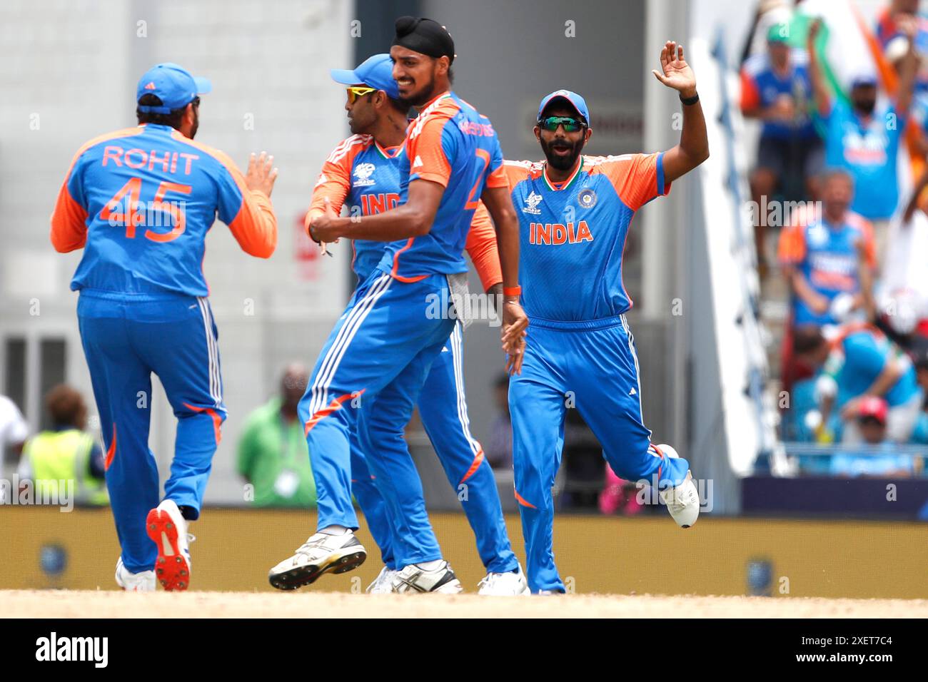 India's Arshdeep Singh celebrates the wicket of South Africa's Aiden ...