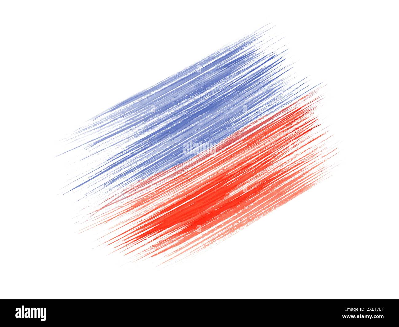 Watercolor blue and red bending strokes in motion. Abstract stain ...