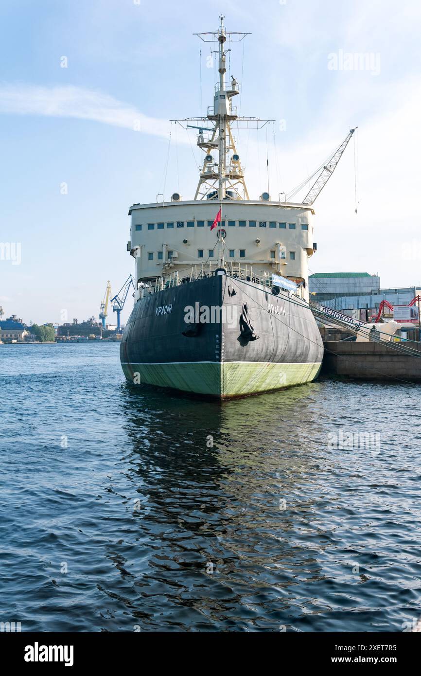 Saint Petersburg, Russia - June 04, 2024: museum ship Icebreaker Krasin ...