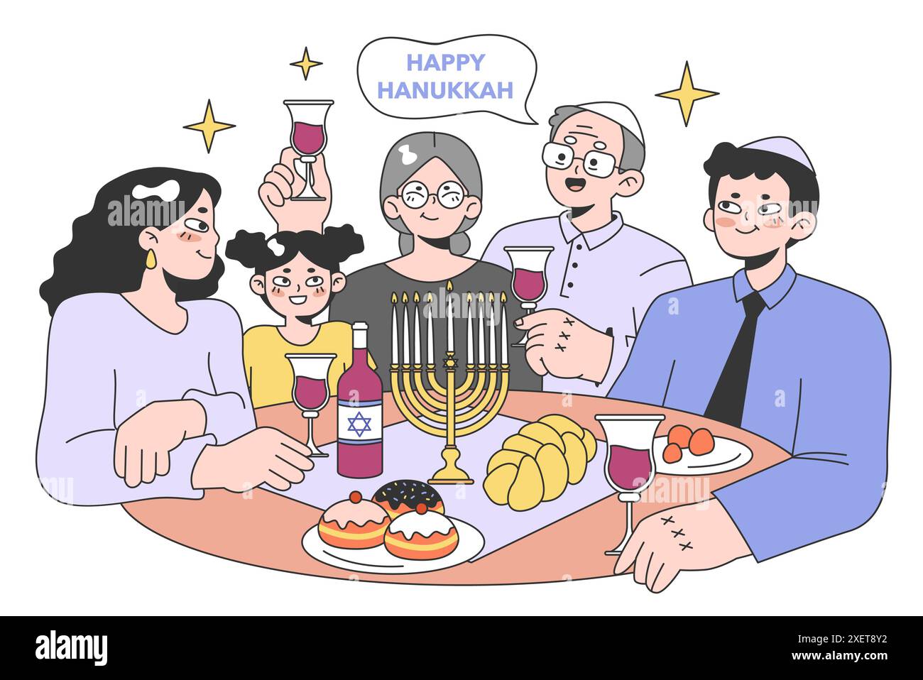 Jewish dinner table Stock Vector Images - Alamy