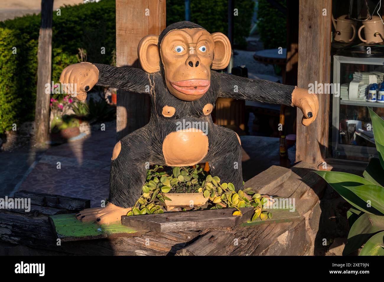 Gaudy restaurant figure, Santa Elena, the head town in the Monteverde ...