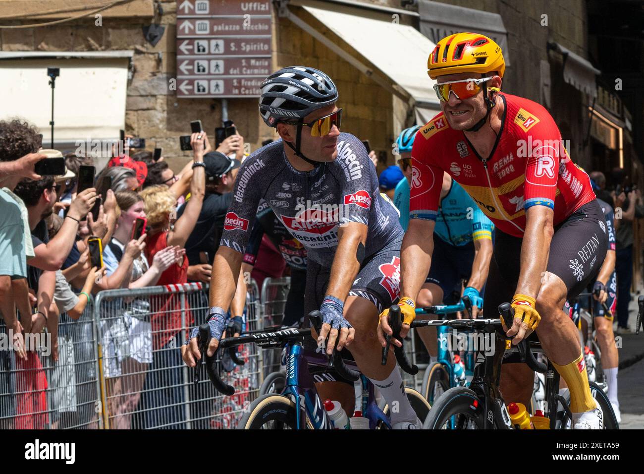 Swiss rider Silvan Dillier of Alpecin-Deceuninck and Norvegian rider ...
