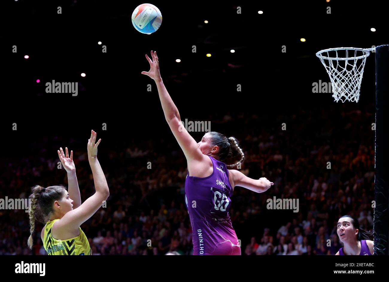Manchester Thunder’s Elmere Van Der Berg and Loughborough Lightning’s ...