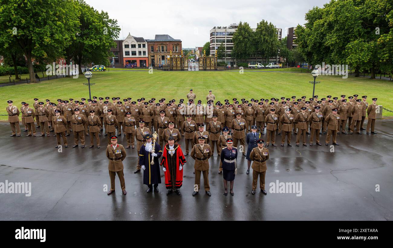 Warrington, Cheshire, England - 29 June 2024 - Members of the 75 ...