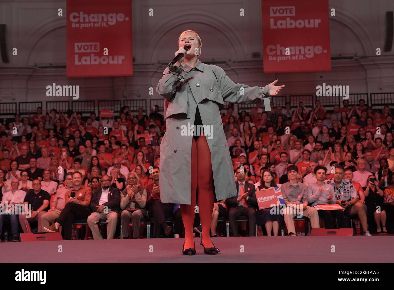 Lapsley on stage, during major Labour campaign event at the Royal ...