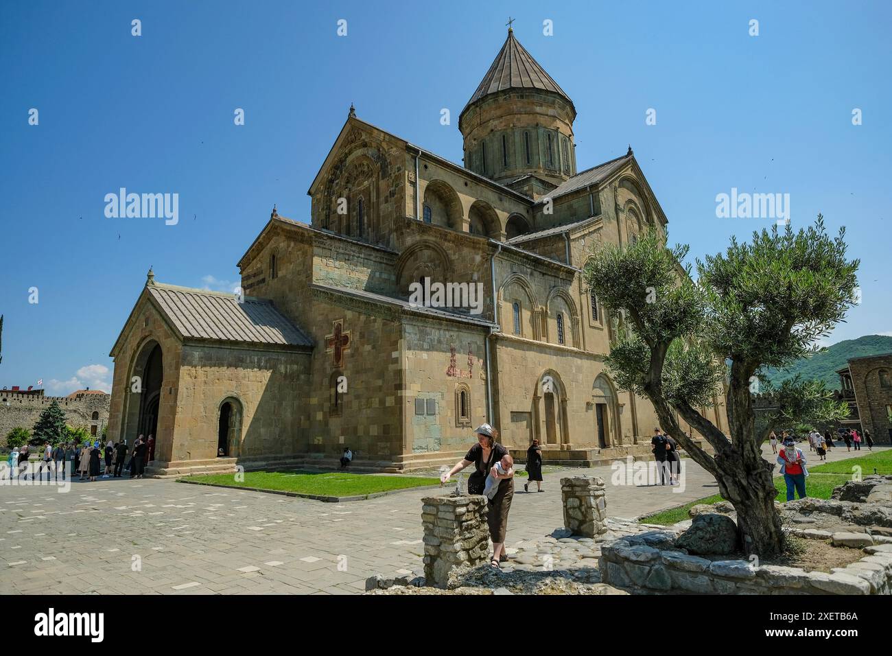 Mtskheta, Georgia - June 23, 2024: People visiting the Svetitskhoveli ...