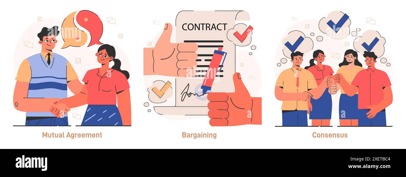 Compromise set. Finding common ground and search for mutual agreement ...