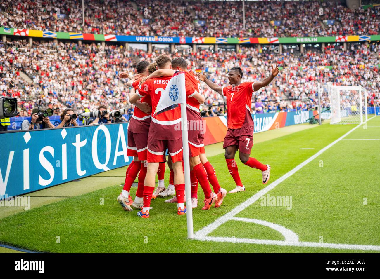 Berlin, Germany. 29th June, 2024. Ruben Vargas (17) of Switzerland ...