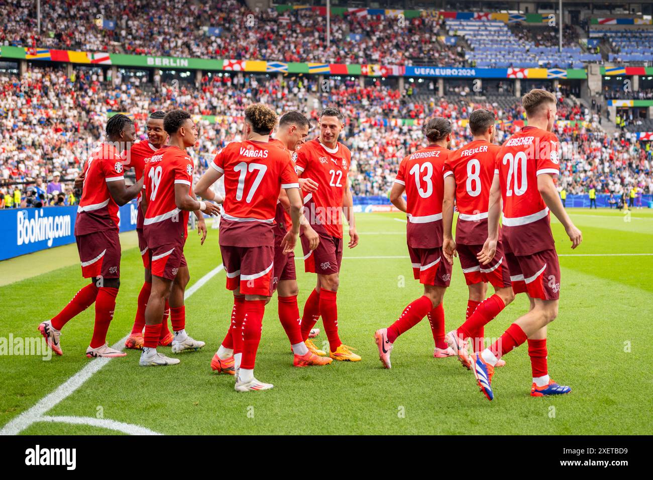 Berlin, Germany. 29th June, 2024. Ruben Vargas (17) of Switzerland ...