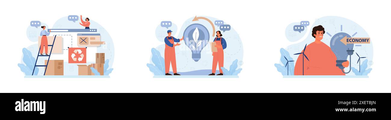 Sustainability set. Environmental protection, climate and nature ...