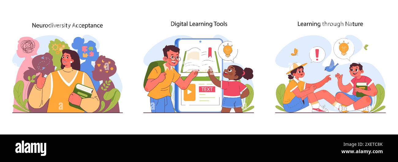 Child cognitive development set. Process of kids intelligence ...