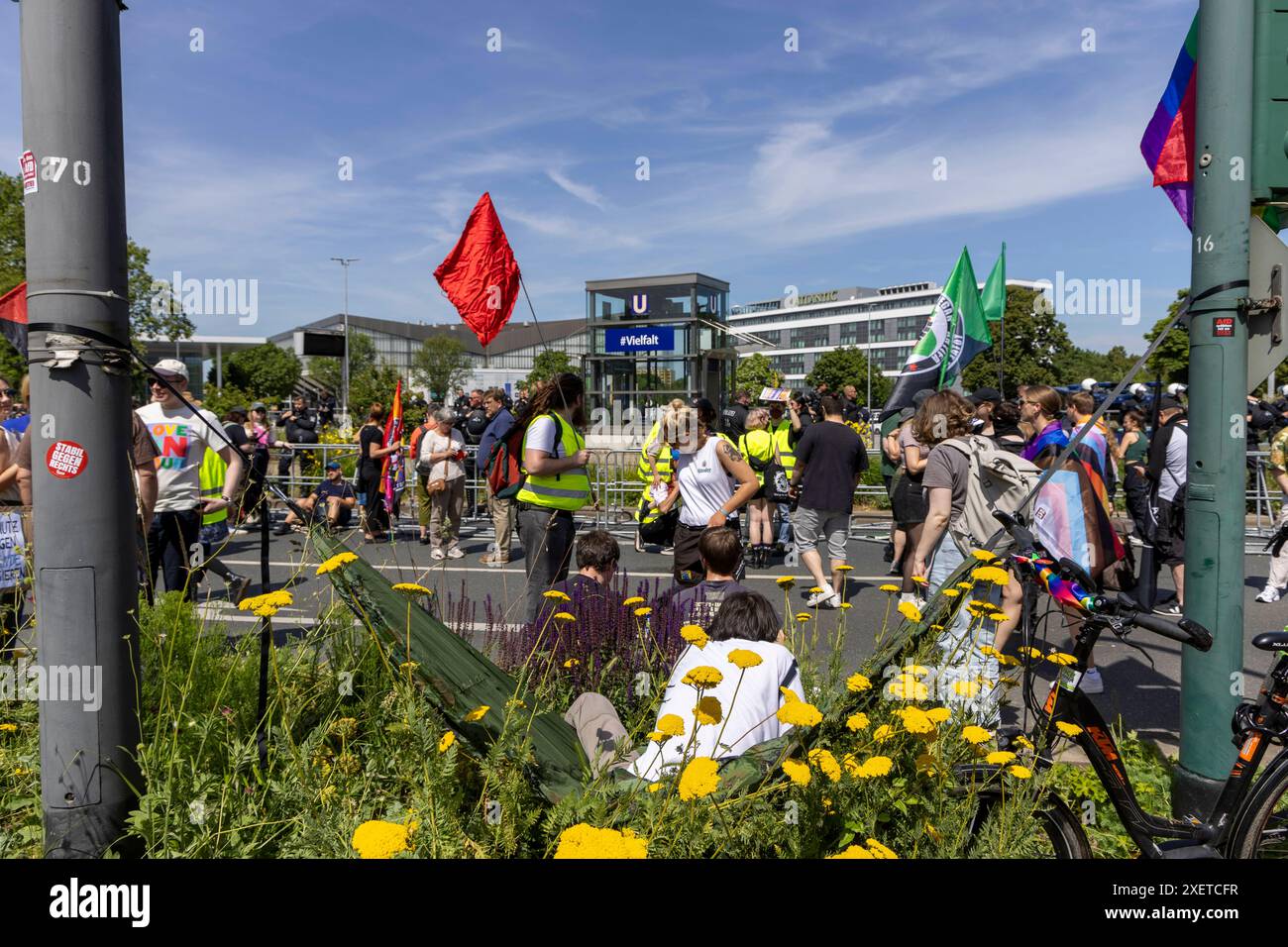 Demonstration gegen den AFD-Bundesparteitag 2024. 29.06.2024, EU, DEU, Deutschland, Nordrhein ...