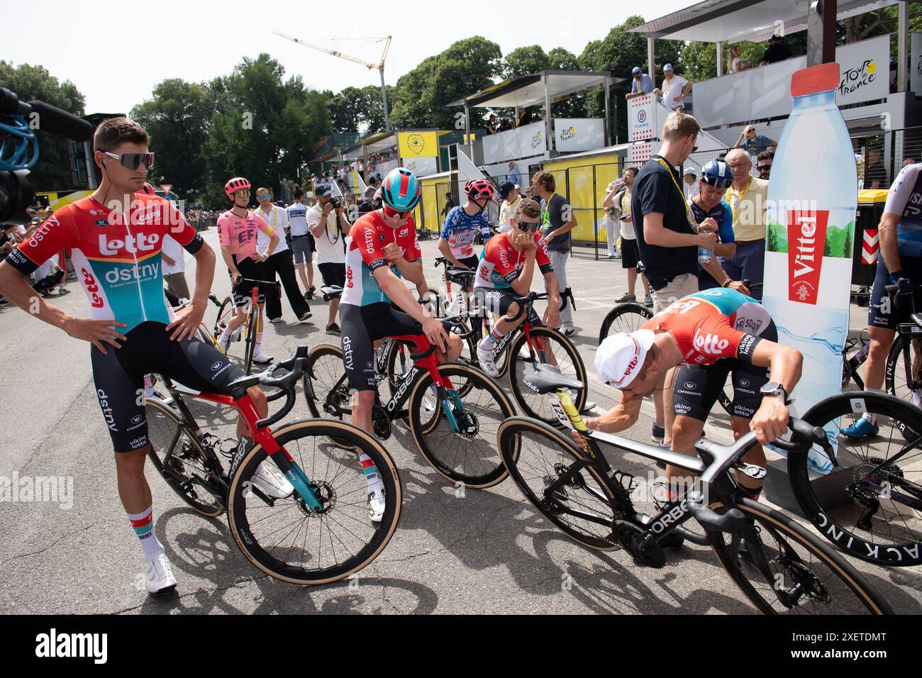 Tour de France Stage 1 Florence to Rimini. Lotto Destiny at the start ...