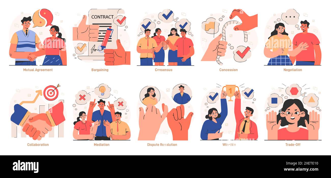 Compromise set. Finding common ground and search for mutual agreement ...