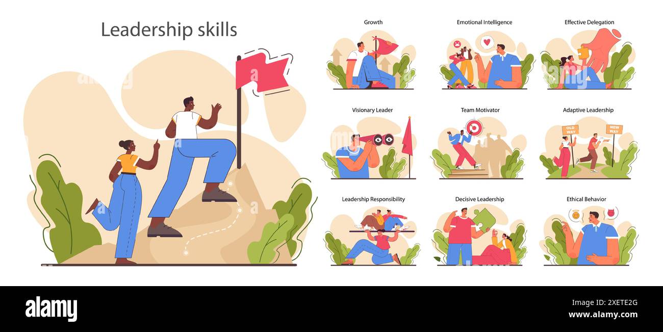 Leadership skills set. Top manager soft skills and professional ...