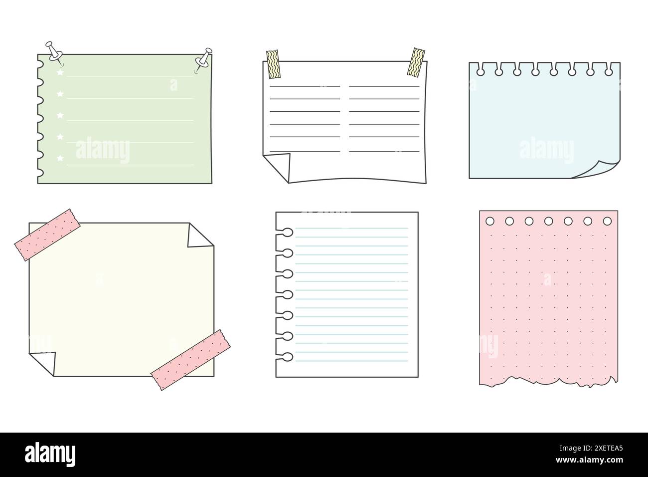 Memo sticky notes, sheet reminder, color office or school pages with ...