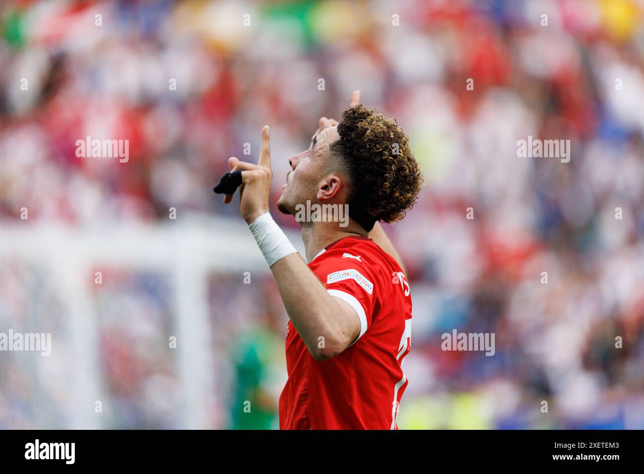 Ruben Vargas seen celebrating after scoring goal during UEFA Euro 2024 ...