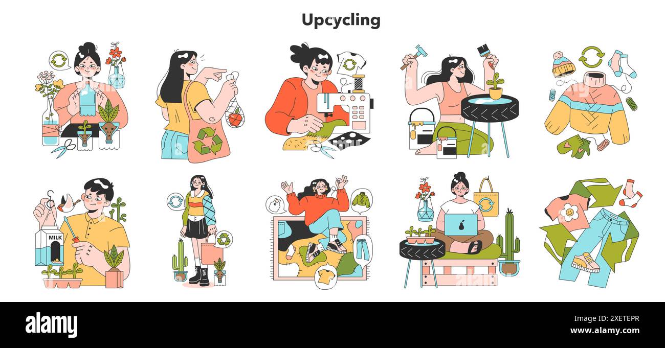 Upcycling. Process and technique of reuse and utilizing waste. Zero ...