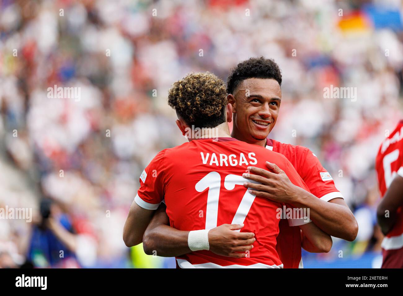 Ruben Vargas seen celebrating after scoring goal during UEFA Euro 2024 ...