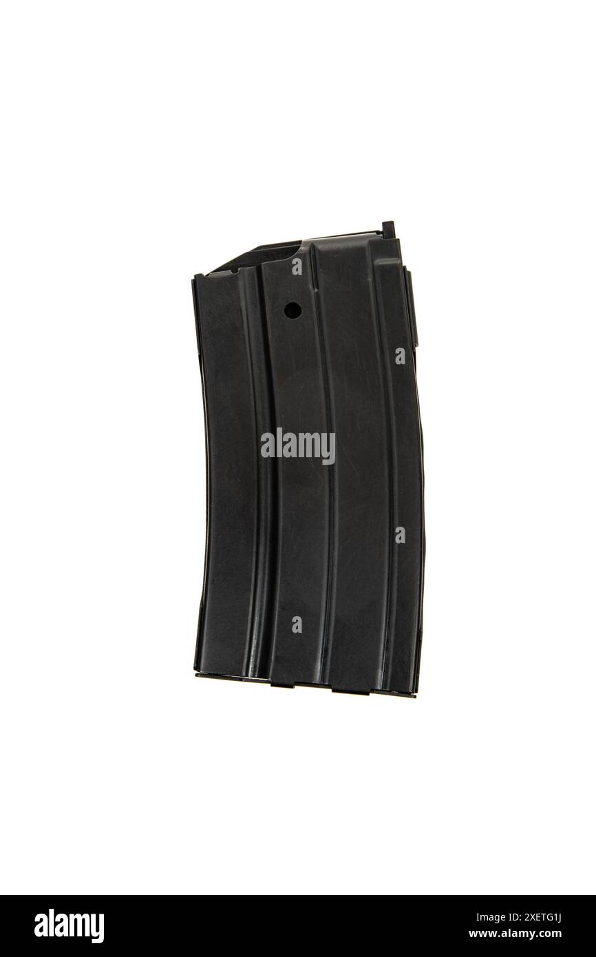 Clip for a rifle or carbine. Ammunition for weapons. Isolate on a white ...