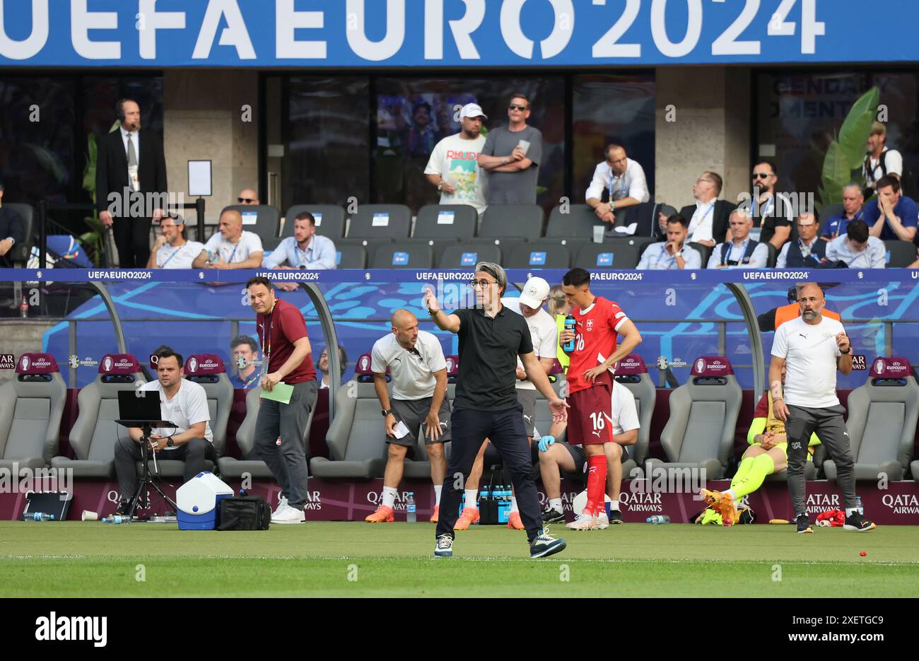 Berlin, Germany. 29th Jun 2024. Swiss manager Murat Yakin in action ...