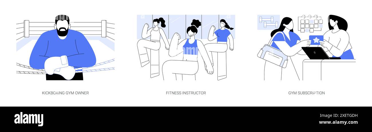 Gym owner isolated cartoon vector illustrations se Stock Vector Image ...