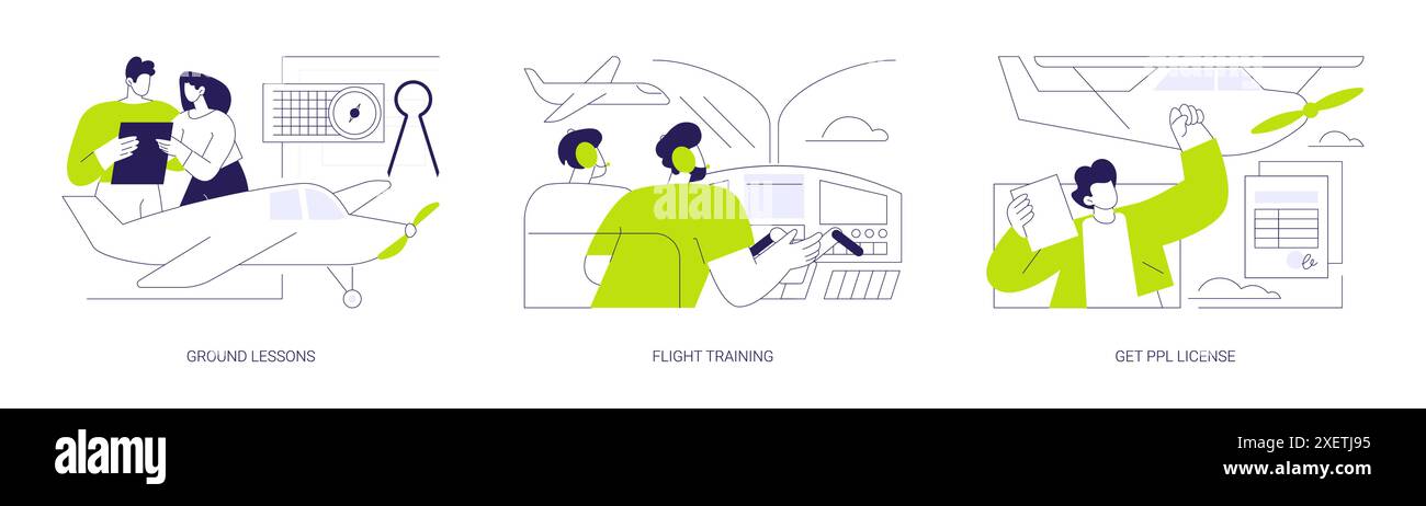Private pilot courses abstract concept vector illustrations Stock ...