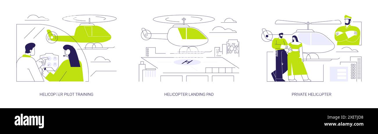 Helicopters for business or private use abstract concept vector ...