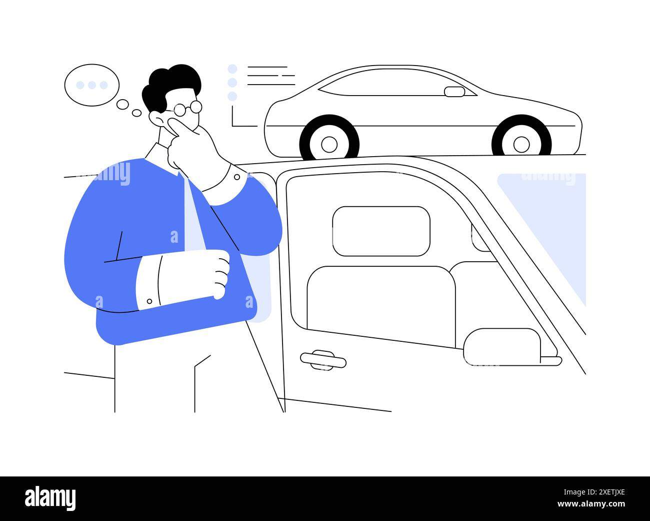 Choosing a car isolated cartoon vector illustrations Stock Vector Image ...