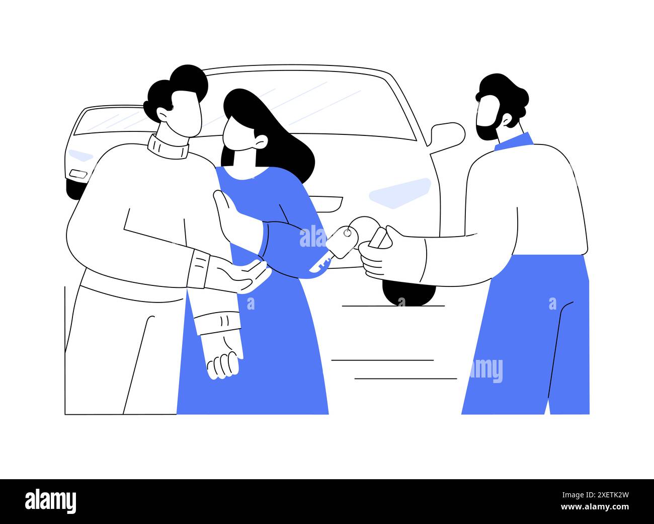 Purchasing a car isolated cartoon vector illustrations Stock Vector ...