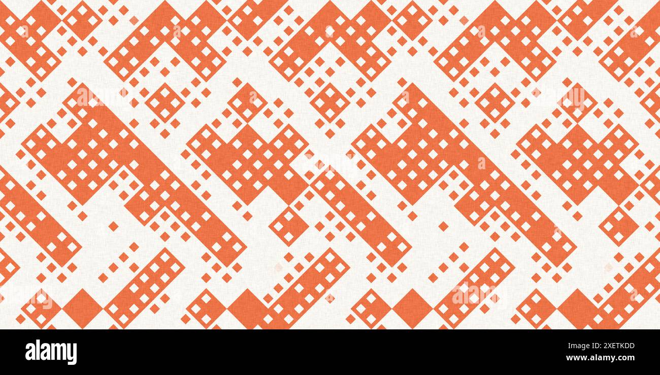 Simple glitch geometric seamless abstract border with playful woven ...