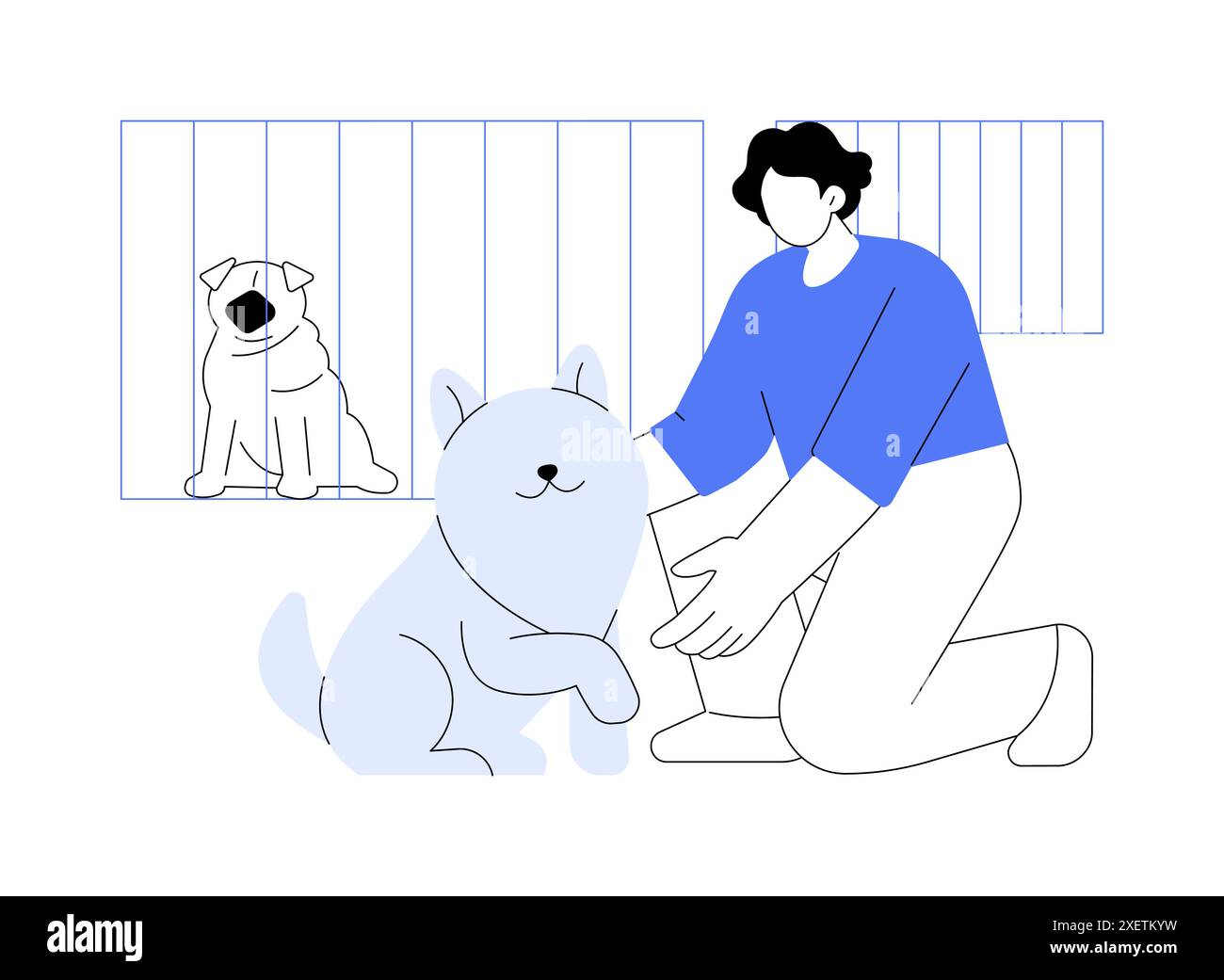 Helping in animal shelter isolated cartoon vector illustrations Stock ...