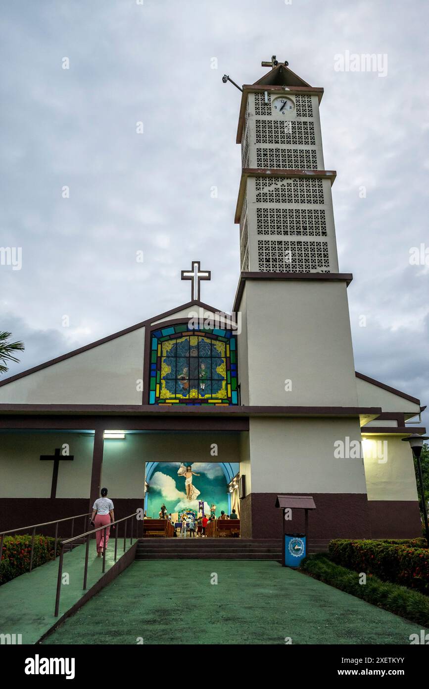 Catholic church in La Fortuna, Costa Rica, Central America Stock Photo ...