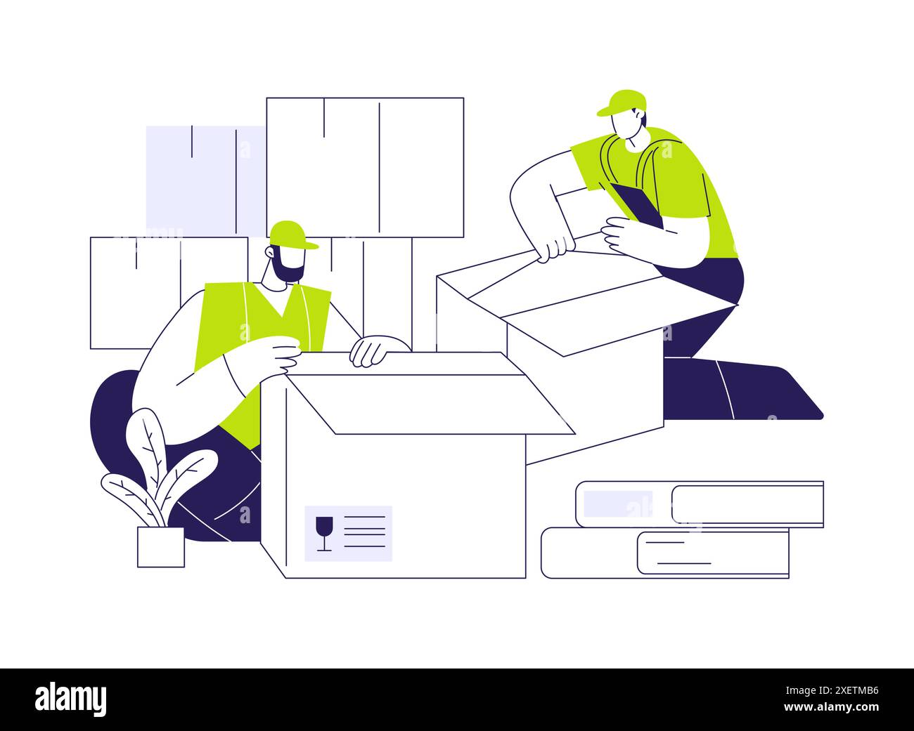 Unpacking Belongings Abstract Concept Vector Illustration Stock Vector