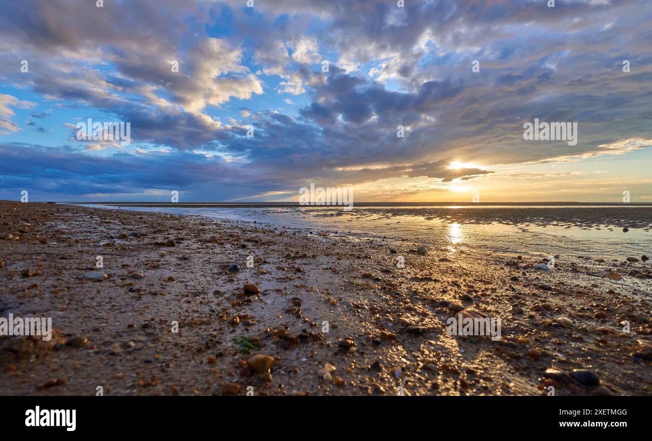 Sunset over the beach at Old Hunstanton, Norfolk, UK Stock Photo - Alamy