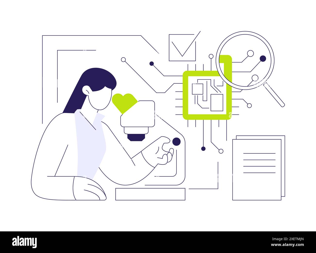 Circuit boards inspection abstract concept vector illustration Stock ...