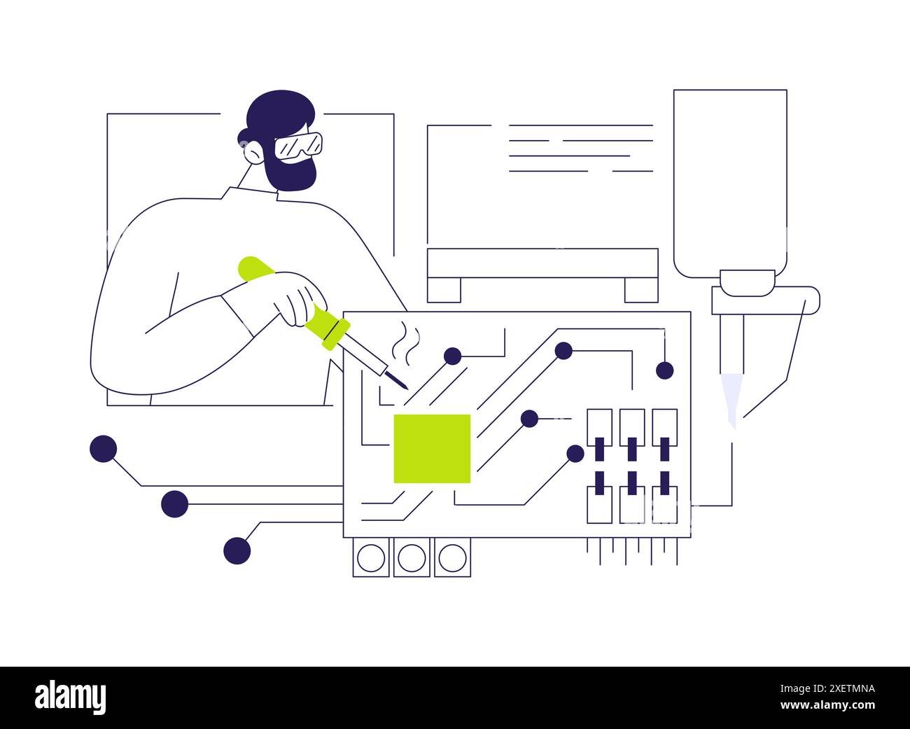 Soldering circuit boards abstract concept vector illustration Stock ...