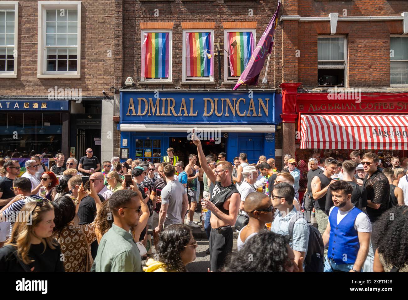 London, UK, 29 June, 2024. Revellers enjoy themselves in Soho’s Old ...