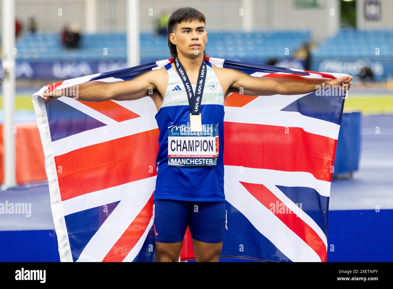 Manchester, United Kingdom, 29 June 2024, 100m Men Final Podium Photo ...