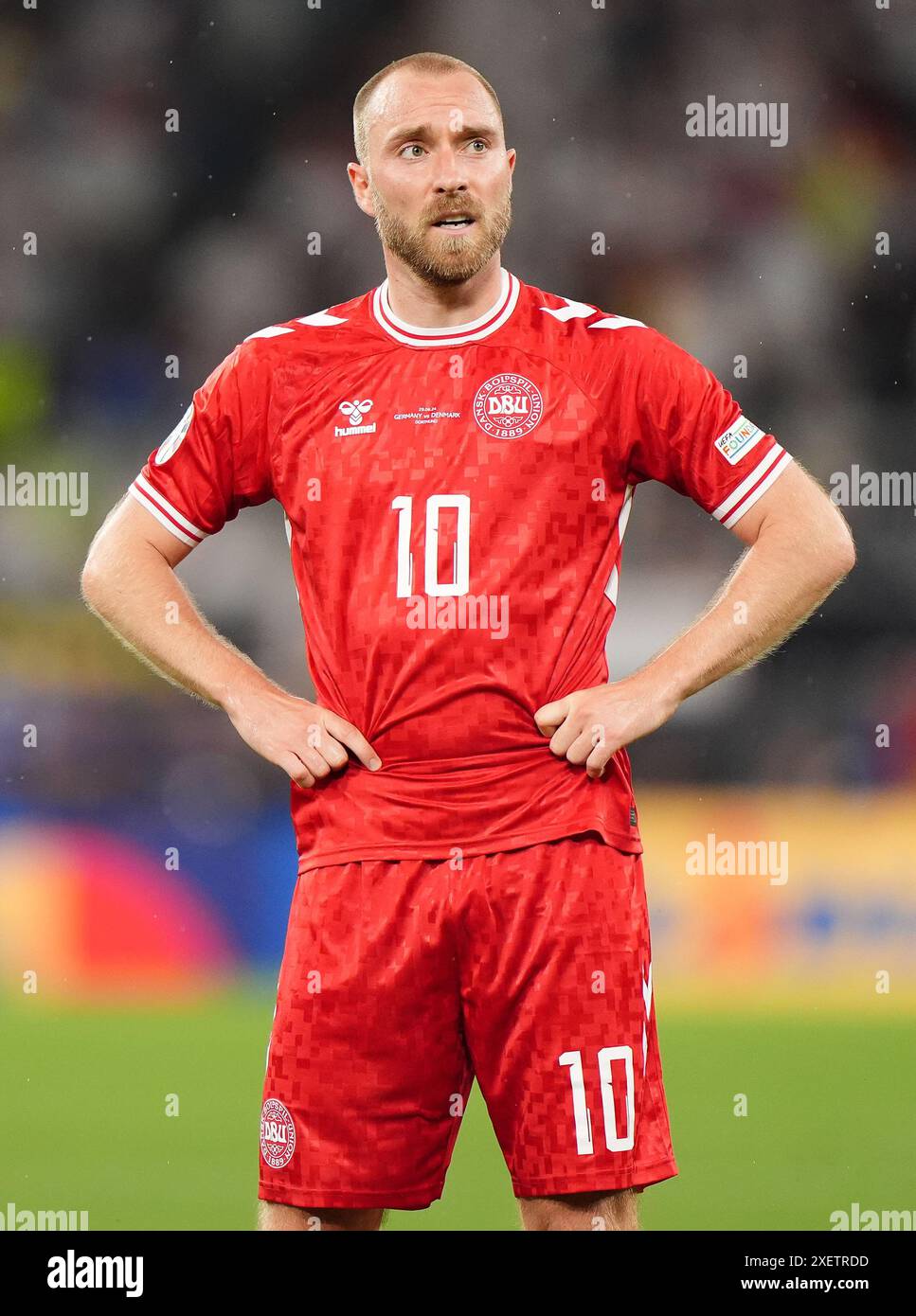 Denmark's Christian Eriksen reacts during the UEFA Euro 2024 round of ...