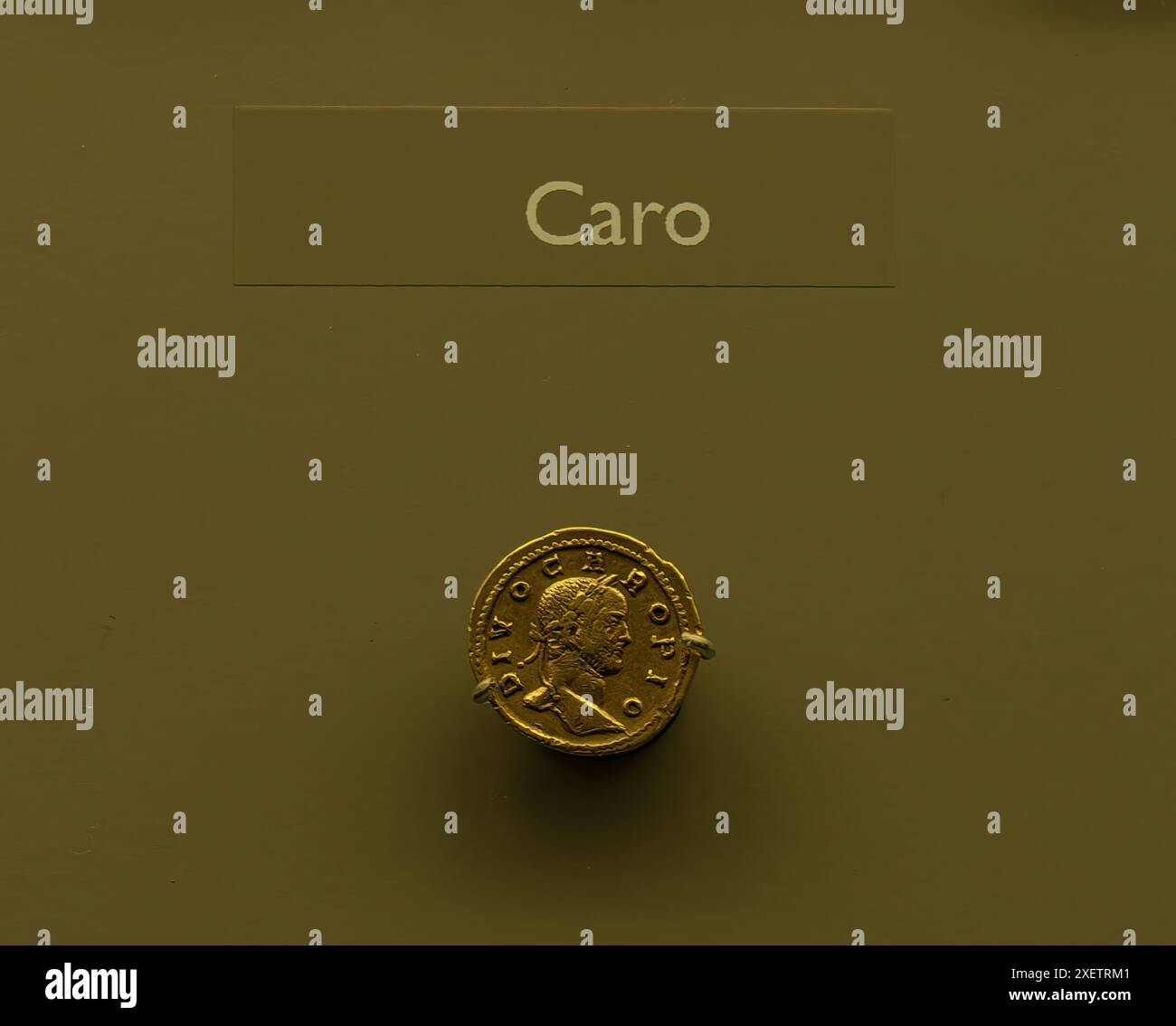 Ancient gold coin featuring the profile of Carus, Roman Emperor ...