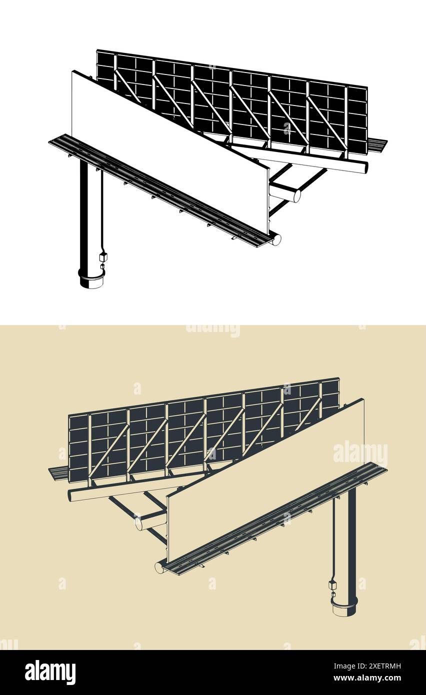 Double sided V type outdoor advertising billboard Stock Vector Image ...