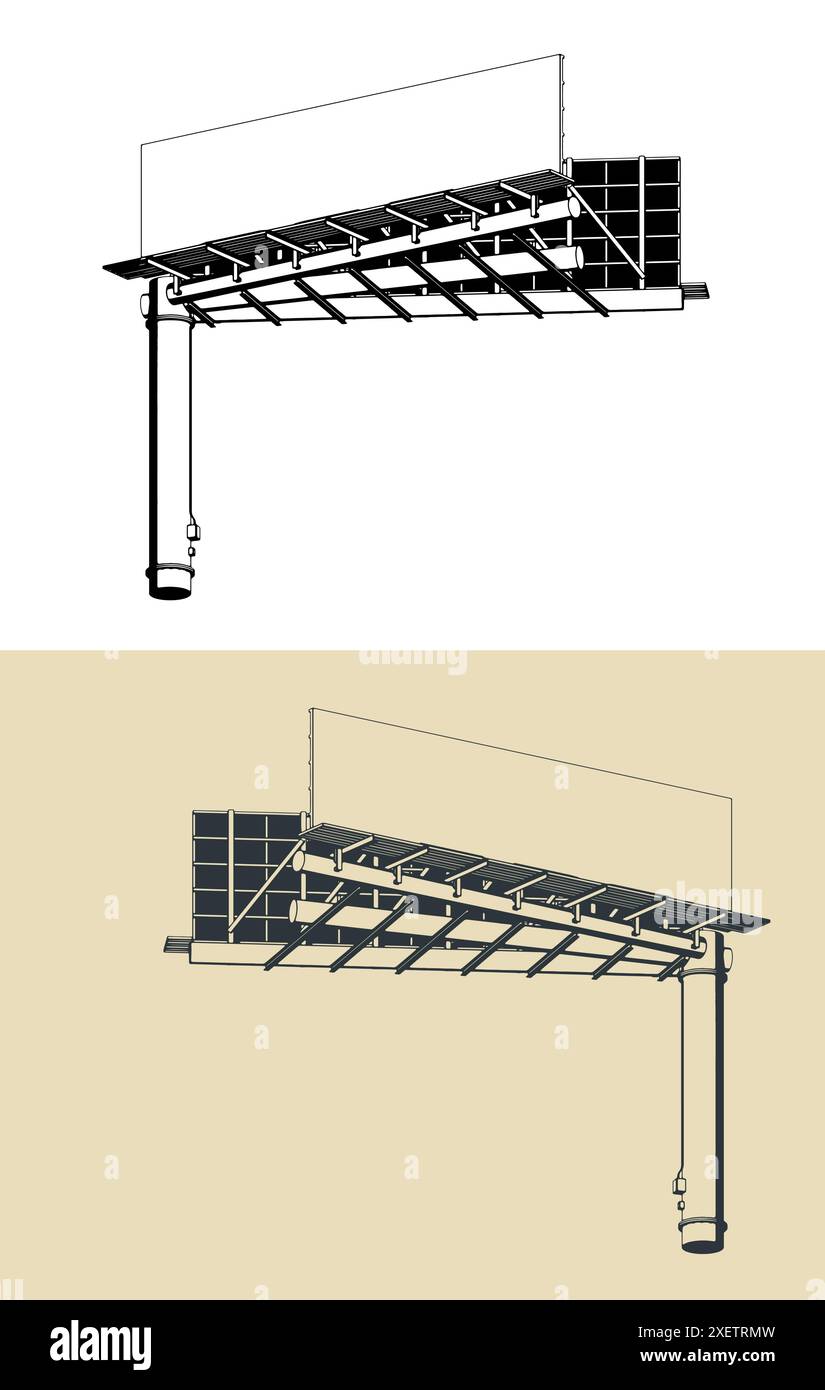Double sided V type outdoor advertising billboard Stock Vector Image ...