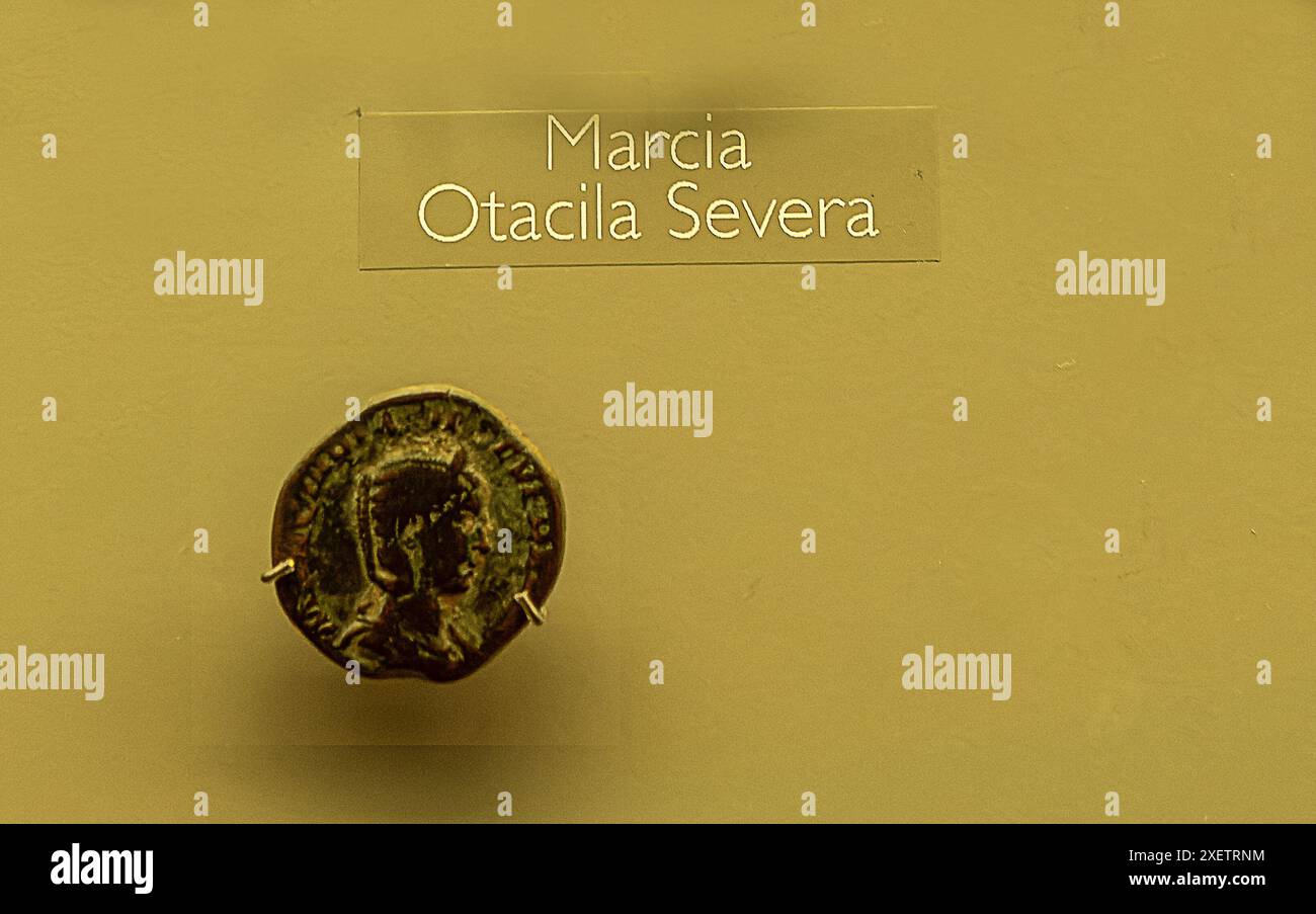 Ancient Roman coin featuring the portrait of Marcia Otacilia Severa ...