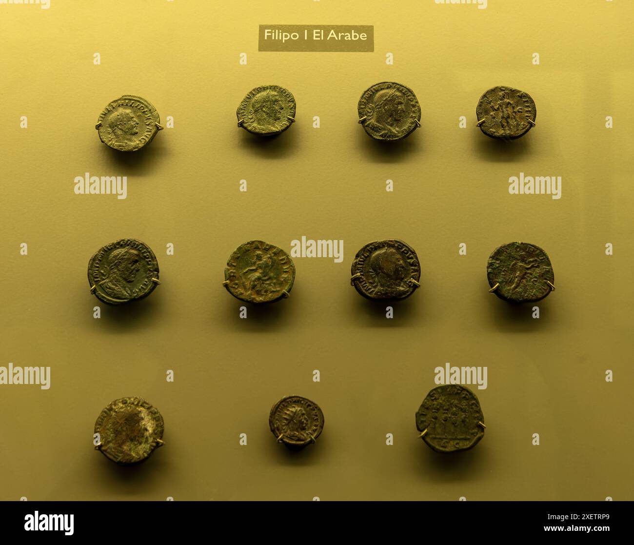 Collection of ancient Roman coins from the reign of Philip I the Arab ...